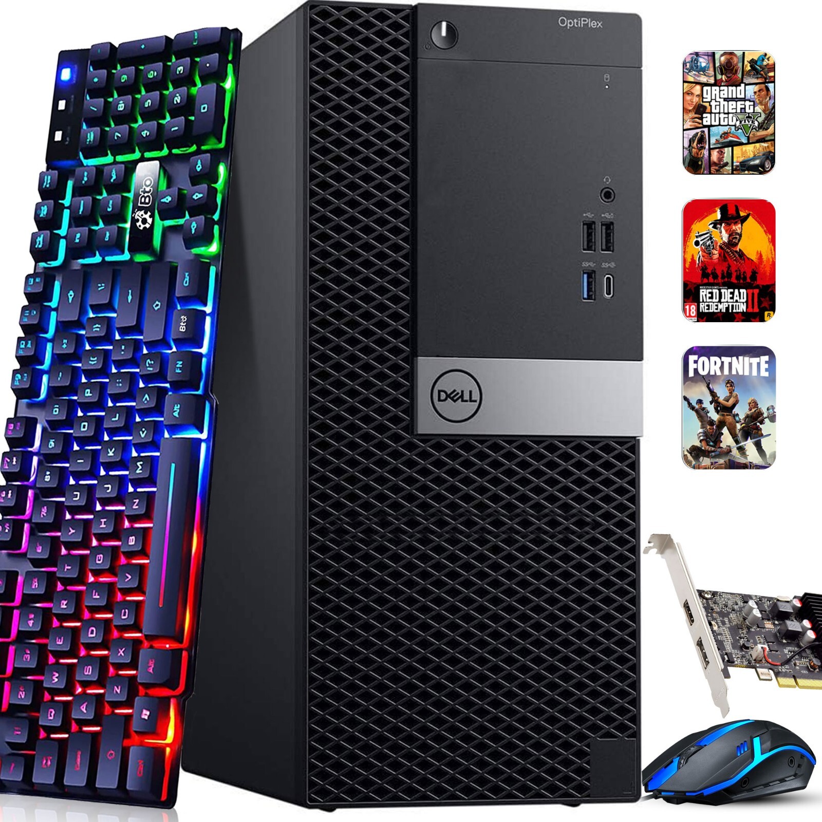 Dell Gaming PC Tower Intel i5-8500 16GB 512GB SSD Nvidia GT 1030 ...