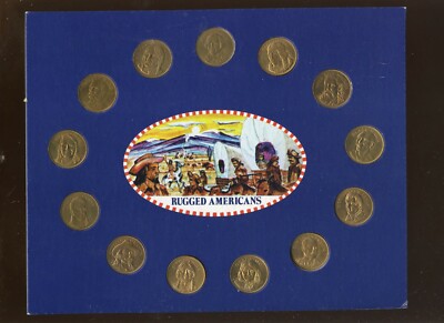 1970 Franklin Mint Rugged Americans Complete Set of 13 on Original Card ...