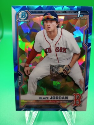 BLAZE JORDAN 2021 Bowman Chrome SAPPHIRE 1st Bowman #BCP-71 Red Sox RC ...