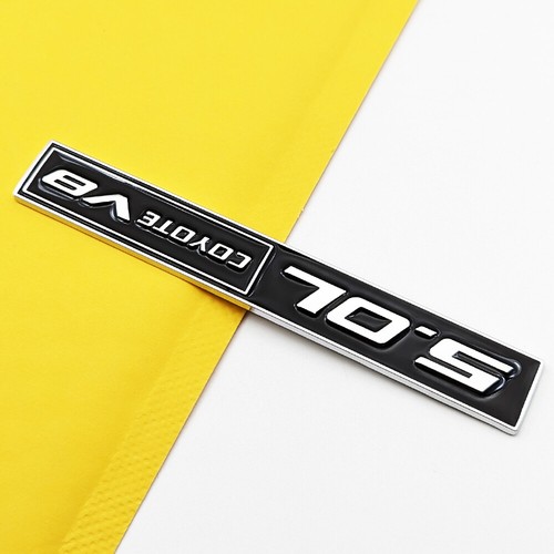 2x Chrome Black 5.0L Coyote V8 Logo 3D Metal Engine Emblem Racing Badge ...