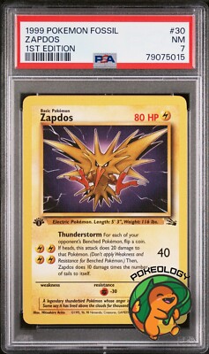 Zapdos | 1st Edition | 30/62 | PSA 7 | Fossil | Pokemon Card | eBay ...