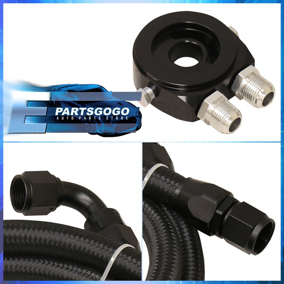 Universal 9-Row AN10 Engine Transmission Oil Cooler Filter Relocation ...