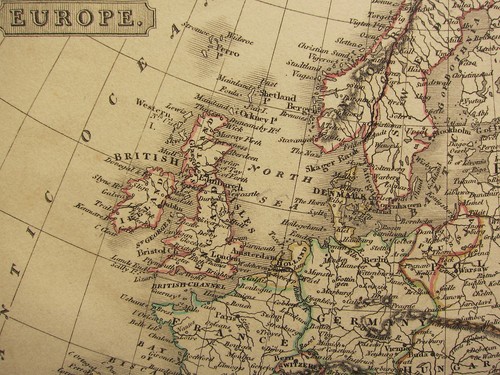1813 DATED ANTIQUE MAP ~ EUROPE ~ BRITISH ISLES FRANCE GERMANY HUNGARY ...