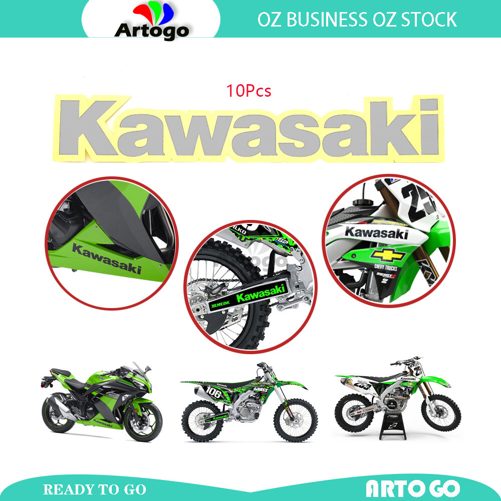 2 X SMALL Fit KAWASAKI Silver Swingarm Sticker Motorbike Sticker Decals ...