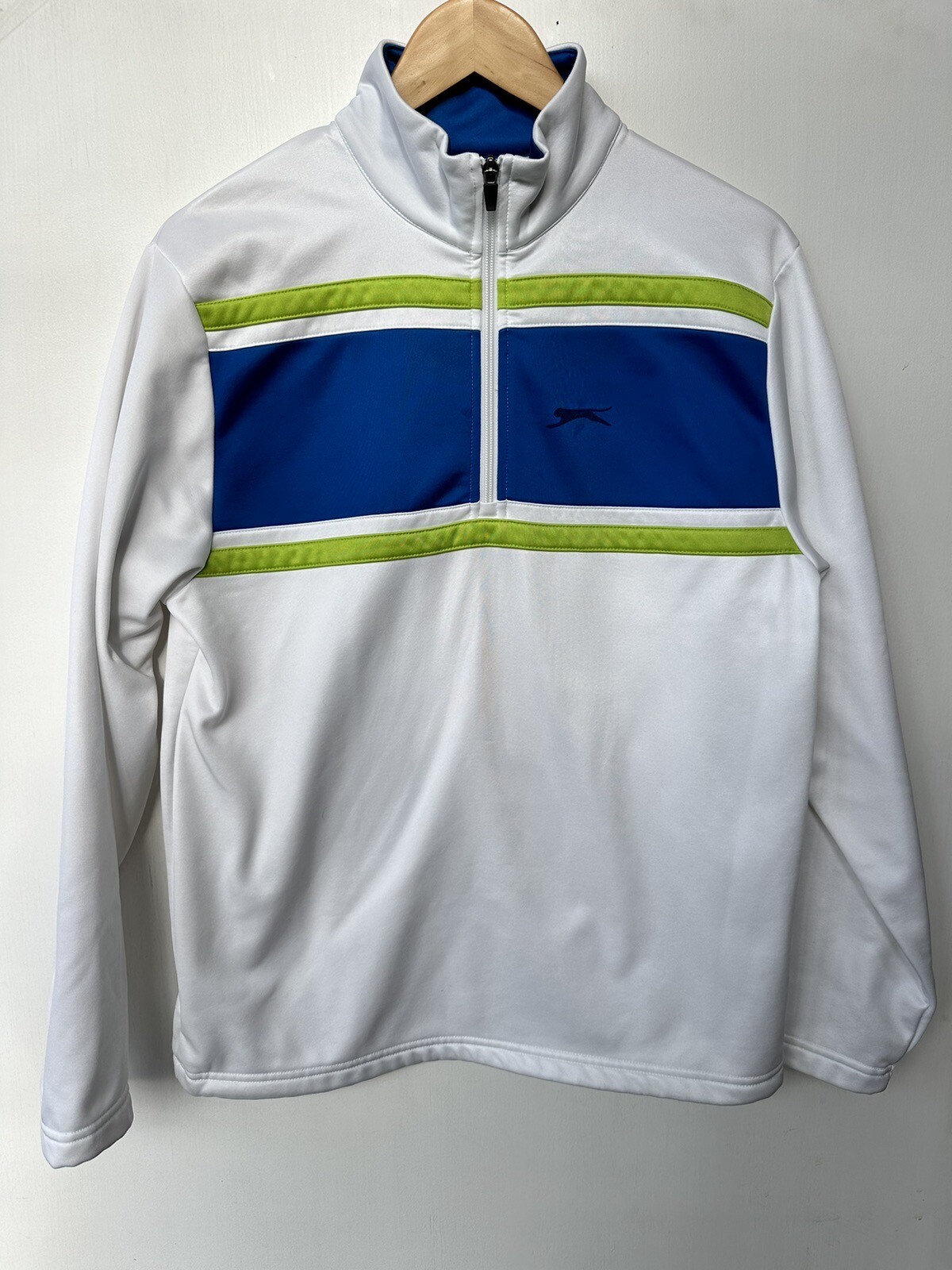 Slazenger Mens White/Green Jacket Performance Golf Wear Softshell 1/4 ...