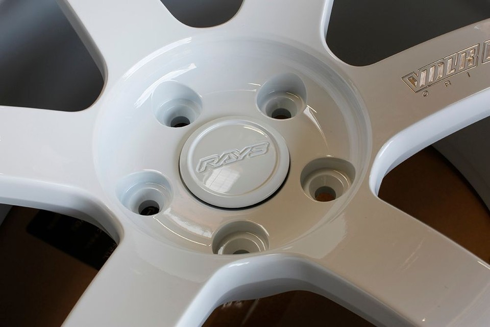 4x RAYS Volk Racing Dash White Center Cap ZE40 TE37 Ultra Saga Sonic ...