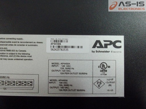 *AS-IS* APC Netshelter Rack Automatic Transfer Switch AP4450A | eBay