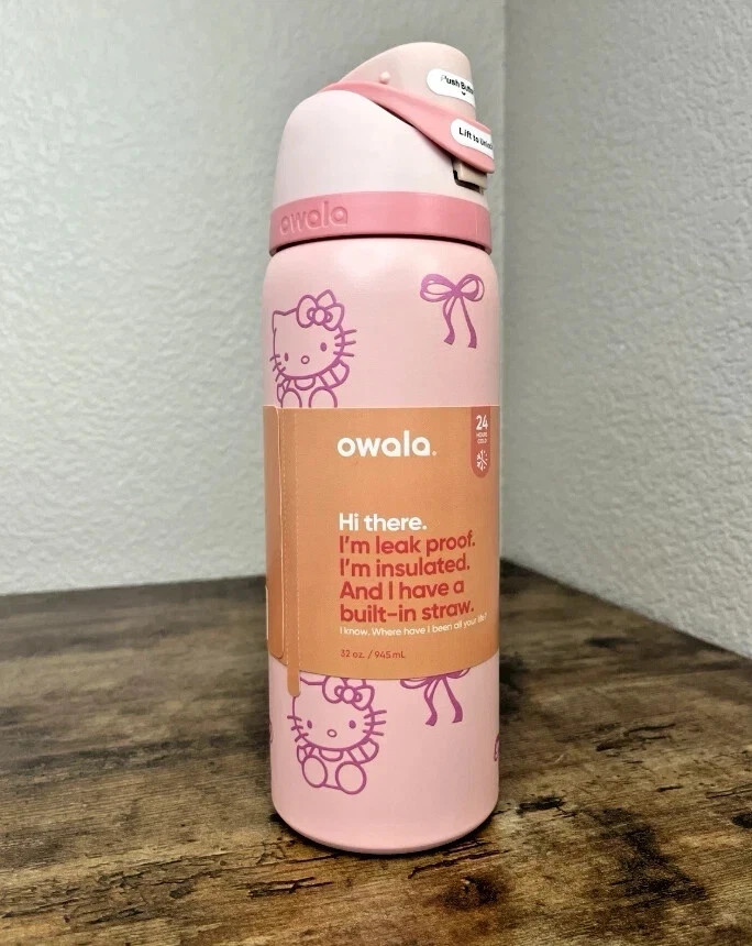 Owala x Hello Kitty Pink Rose Quartz Bottle 32 oz 950 ML Rare Brand New ...