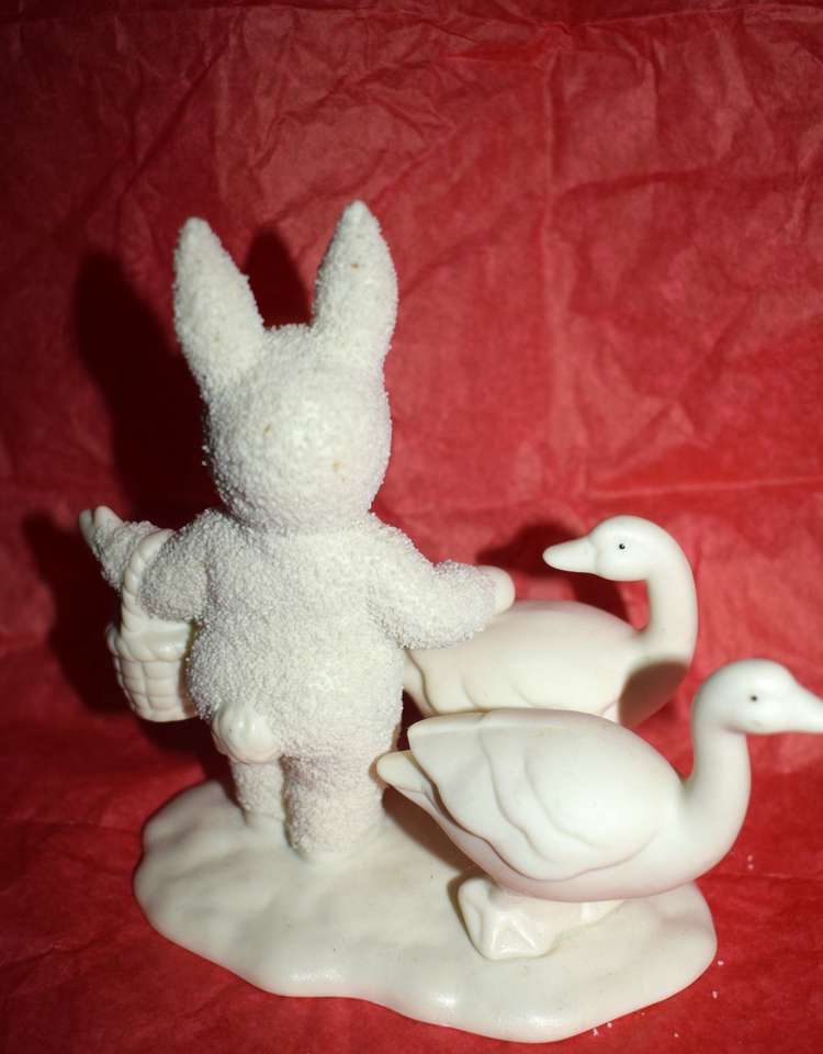 Estate: Snowbabies Department 56 Dressed as Bunny for Easter with Geese ...