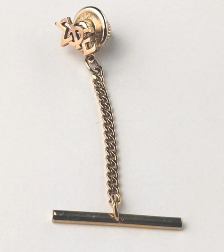 Sigma Phi Gamma Fraternity Pin Gold Tone Vintage Lapel Pin Chain Tie ...