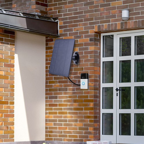 4W 5V Solar Battery Charger Waterproof for Ring Video Doorbell 4 (Black ...