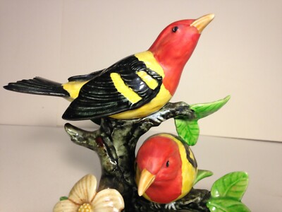 Stangl Pottery Bird #3750 Double Western Tanager 8" Art Figurine MFG Ex ...