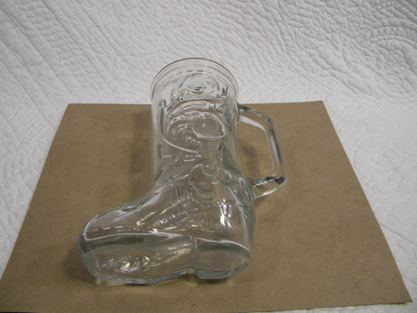 Vintage 6" Tall Clear Glass Western Cowboy Boot Drinking Mug/Excellent ...