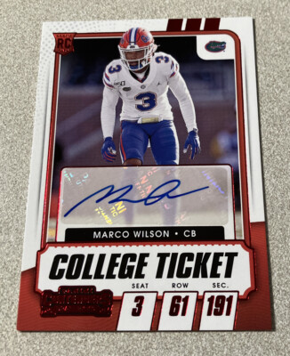 2021 Panini Contenders Draft RC Auto Red #210 Marco Wilson Florida ...