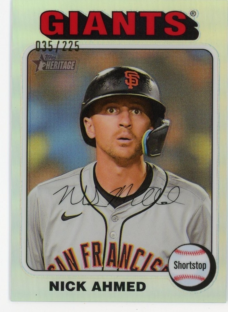 2024 Topps Heritage High Number - SP Nick Ahmed #705 Chrome Silver ...