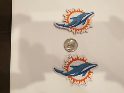 (2)Miami Dolphins 3"X2.25" EMBROIDERED IRON ON PATCHES | eBay