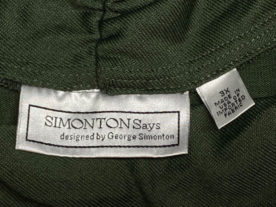 George Simonton Cowl Neck Sweater Knit Top with Blouson Waist 3X Olive ...