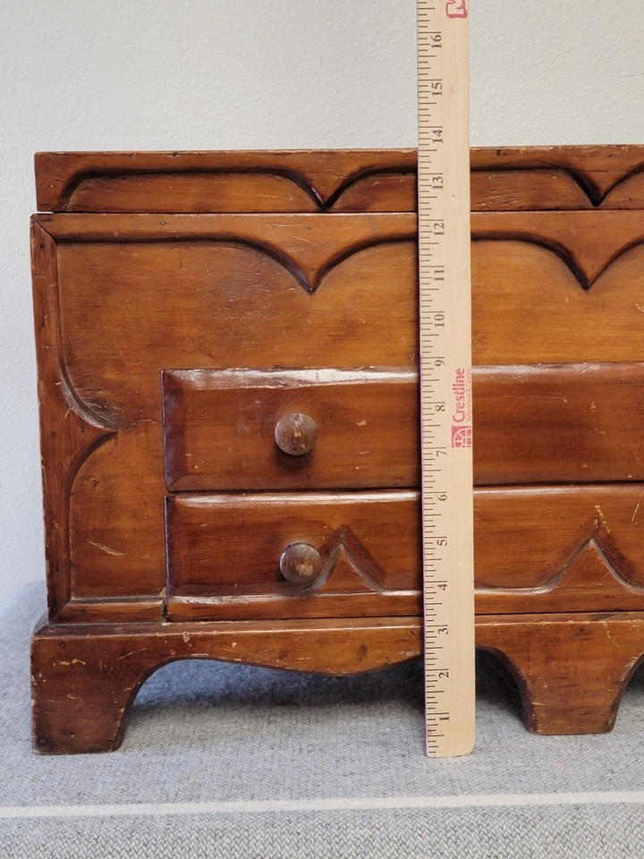 Antique Pine Wood Petite LINEN/MULE CHEST 25x13x13 Farmhouse PRIMITIVE ...