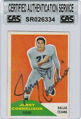 1960 FLEER #87 JERRY CORNELISON SIGNED AUTOGRAPH ROOKIE CARD RC CAS ...