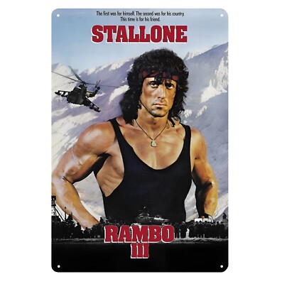Rambo 3 Movie Metal Poster Tin Sign Sylvester Stallone 20x30cm Plate | eBay