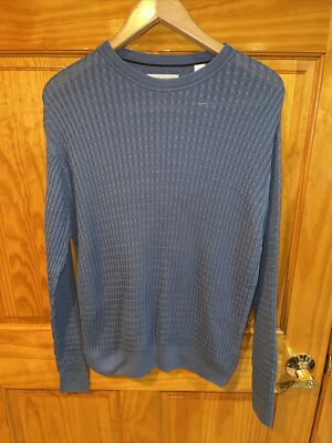 ALEX CANNON Cotton (100%) Light Blue Cable Knit Sweater Sz Small | eBay