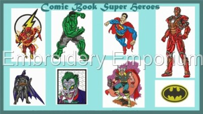 COMIC BOOK SUPER HEROES COLLECTION - MACHINE EMBROIDERY DESIGNS ON USB ...