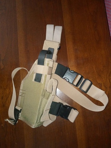 Oldgen Tactical Tailor Black Buckle Tan RH Drop Leg Holster + MOLLE ...