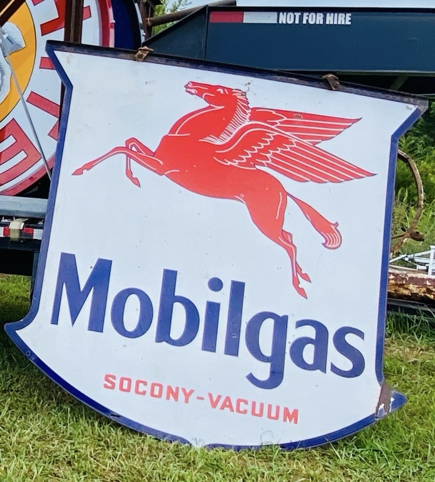 Original 6’ Mobil Shield Service Station Pole & Sign | eBay