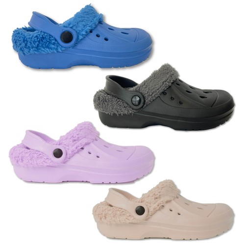 Girls Boys Clogs Fleece Lined Cosy Warm Unisex Kids Sandals Slippers ...
