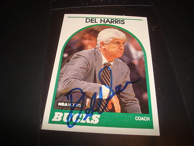 1989 NBA HOOPS #126 DEL HARRIS BUCKS Milligan SIGNED AUTHENTIC ...