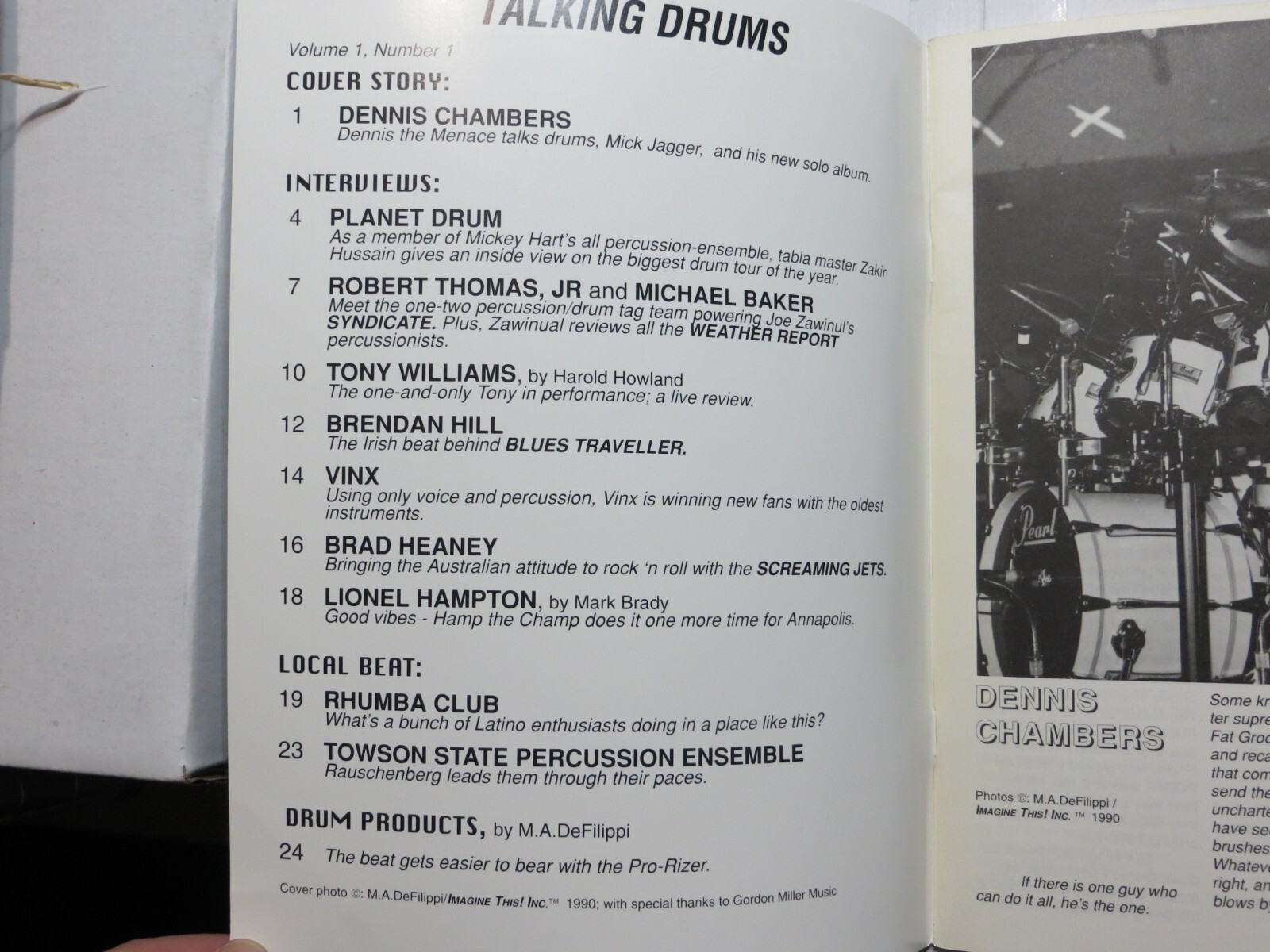Talking Drums Vol 1 Nm 1 1990 PREMIERE Dennis Chambers Vinx Brad Heaney ...
