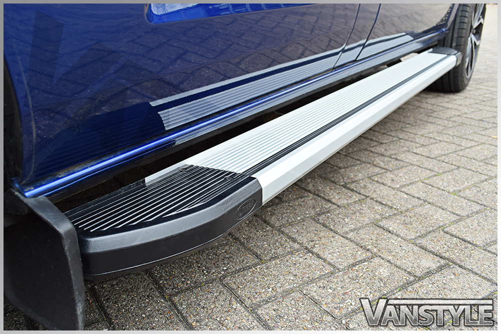 FITS RENAULT TRAFIC 14> SIDE STEPS LWB SIDE BARS SILVER RUNNING BOARDS ...