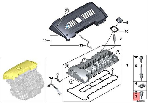 For BMW E82 E88 E90 E60 F01 E71 E89 Valve Cover Bolt 6x38mm Torx Head ...