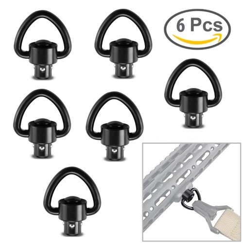 6PCS 1" QD Sling Swivel w/ Heavy Duty Mount Quick Detach Push Button ...
