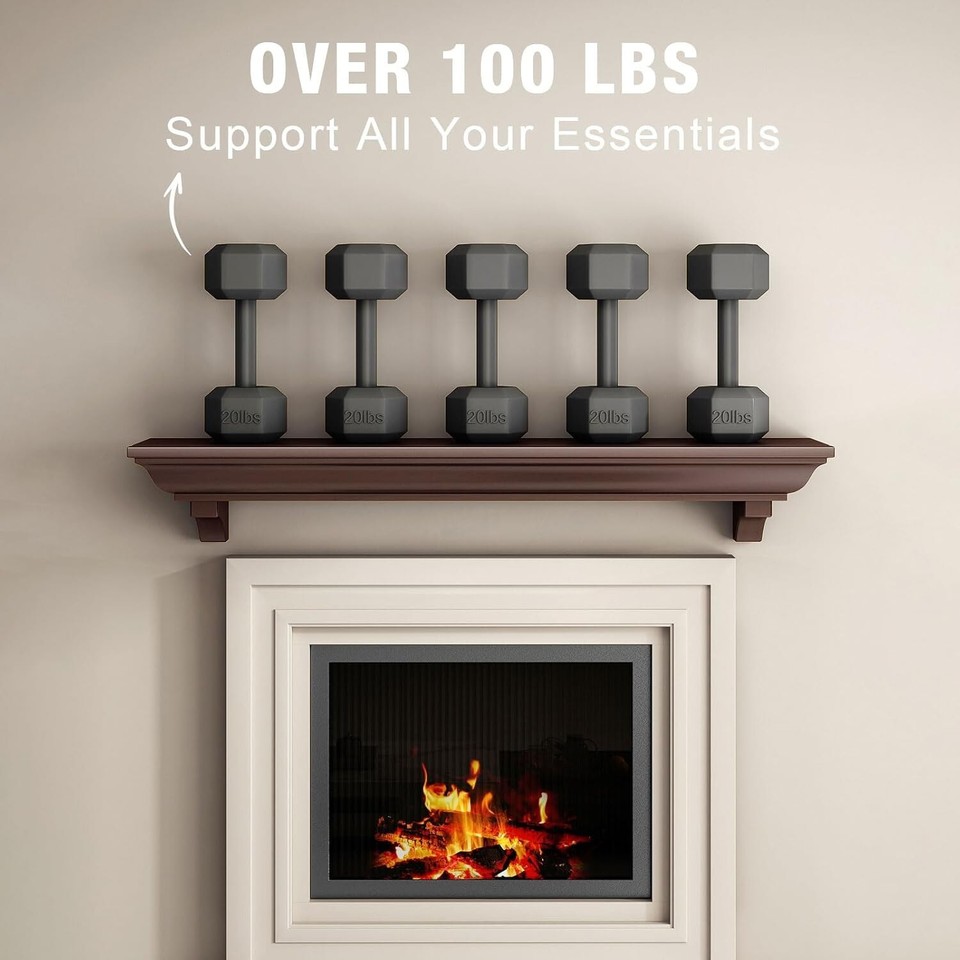 60" Fireplace Mantel Shelf Invisible Heavy Duty Bracket Floating Mantle ...