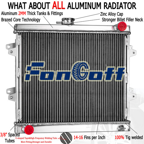 Aluminum Radiator For 1984-1995 Toyota 4 Runner DLX SR5 Pickup 2.4L L4 ...