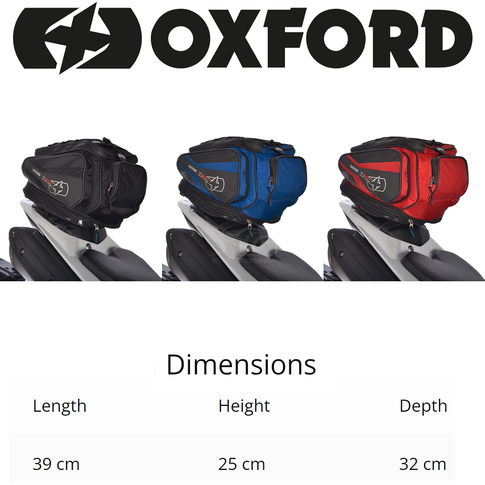 Oxford T30R Waterproof Motorcycle Tail Bag Motorbike Tail Pack Bag ...