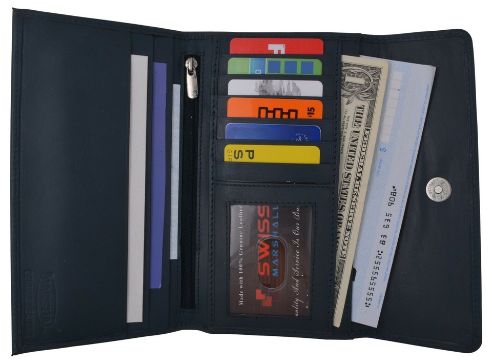 RFID Blocking Fine Leather Women's Long Clutch Wallet Accordion ...