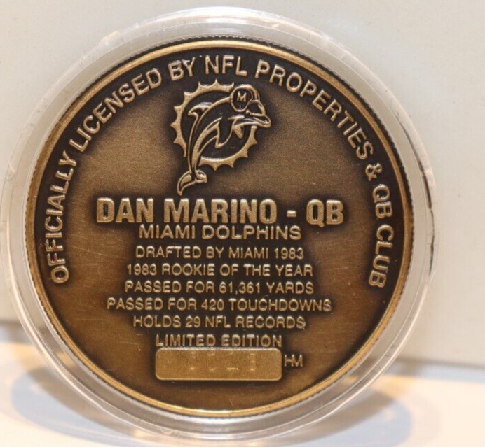 Unique Serial # 0013 Dan's Number Official Marino NFL Retirement Token ...