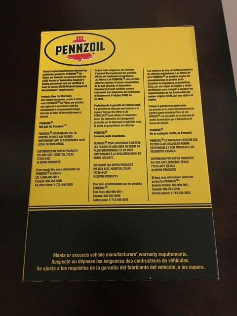 Air Filter Pennzoil PZA-123 for sale online | eBay