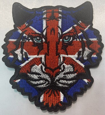 Brand New British Flag Tiger Embroidered Iron- on Patch- 5 inches | eBay