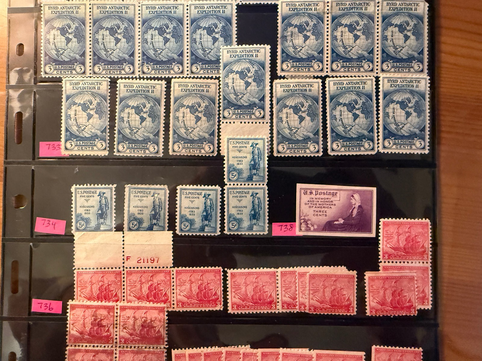 Mint USA stamps. #733 #734 #736 #737 #738 Lot #177 | eBay
