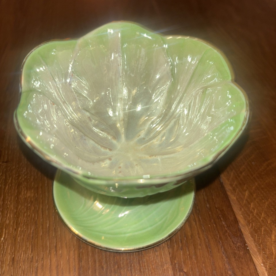 2x Vintage : MALING LUSTRE WARE Sundae Dishes - Green and Yellow. | eBay