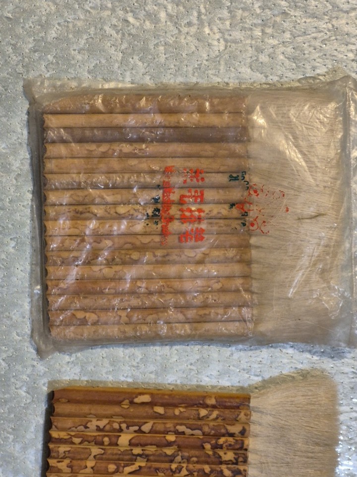 Vintage Chinese Bamboo Section Hake Brushes 6.5" 16 Pack + (1) 15 Block ...