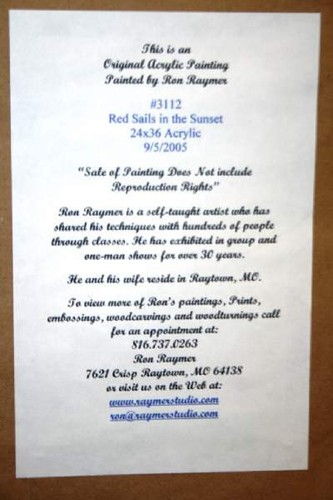 Ron Raymer "Red Sails in Sunset" Framed ORIGINAL Acrylic Signed-$1000 ...