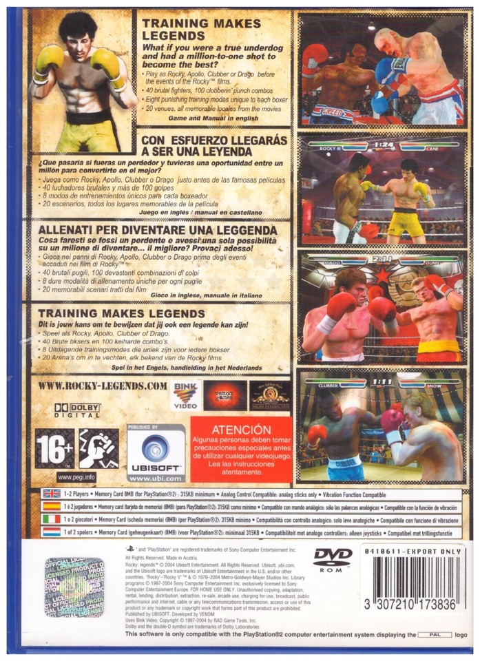 Rocky Legends PS2 Playstation 2 PAL "EU Release" "Near Mint ...