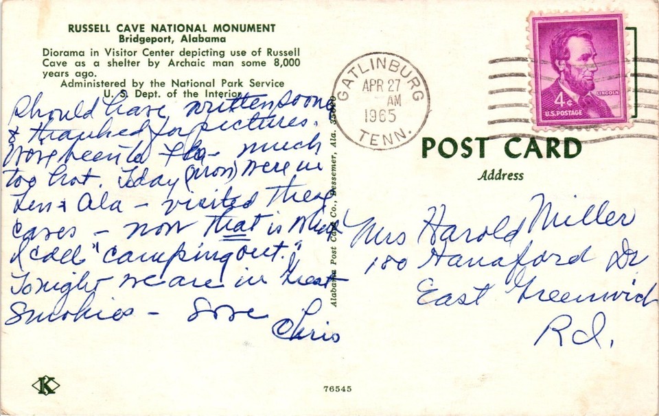 Russell Cave National Monument Bridgeport Alabama Vintage Postcard ...