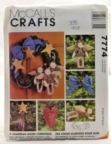 1998 McCalls Sewing Pattern 7774 Guardian Angel Christmas Ornament ...