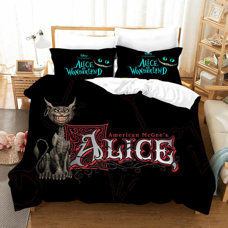 Alice in Wonderland Doona Duvet Cover Pillowcase Bedding Set Single Double Queen | eBay