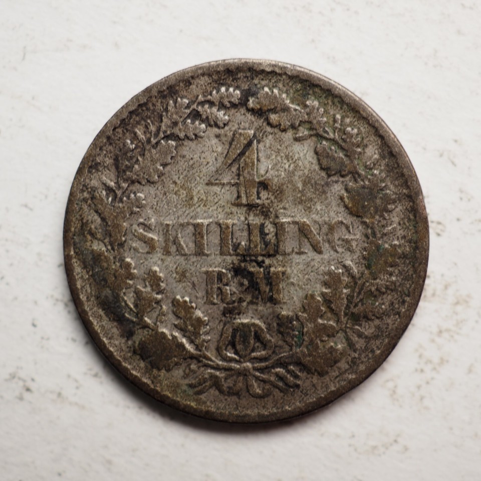 1854 DENMARK SILVER 4 SKILLING FREE SHIPPING! M6766 | eBay
